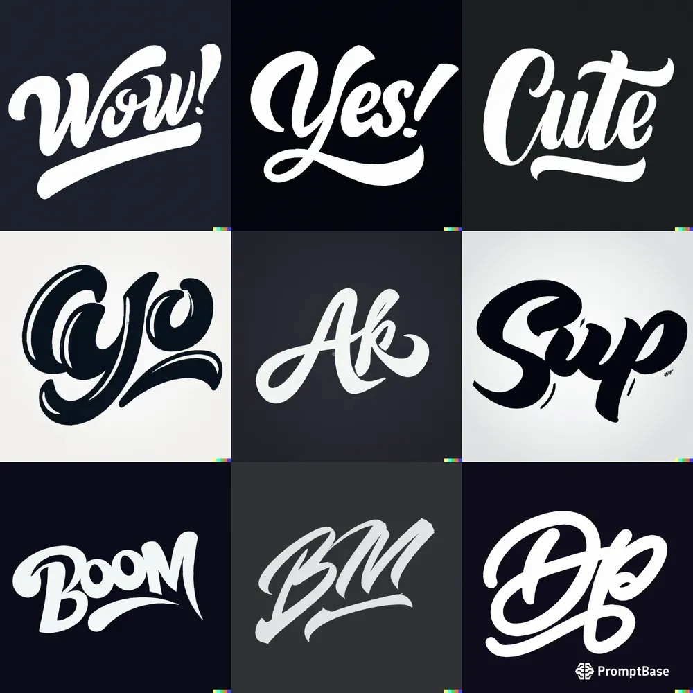 Script Letter Logo Generator DALL·E Prompt | PromptBase