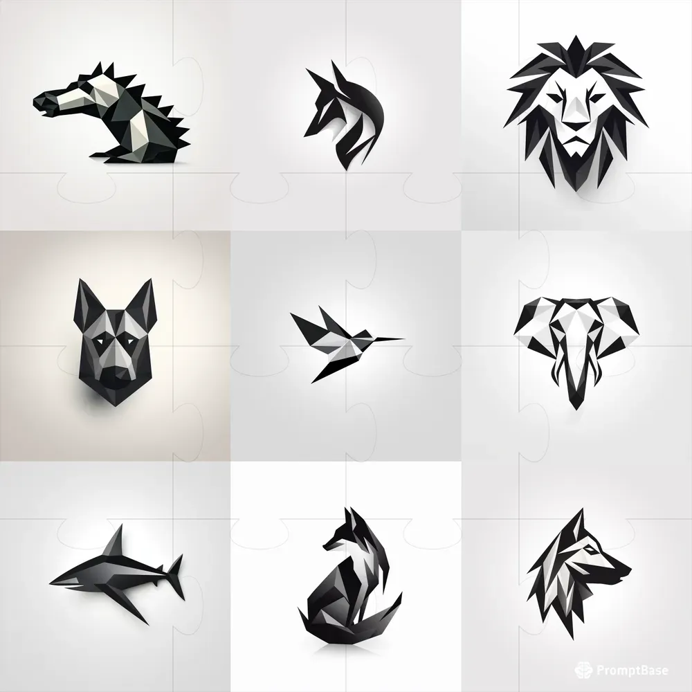 Origami Animal Logos 2D Midjourney Prompt | PromptBase