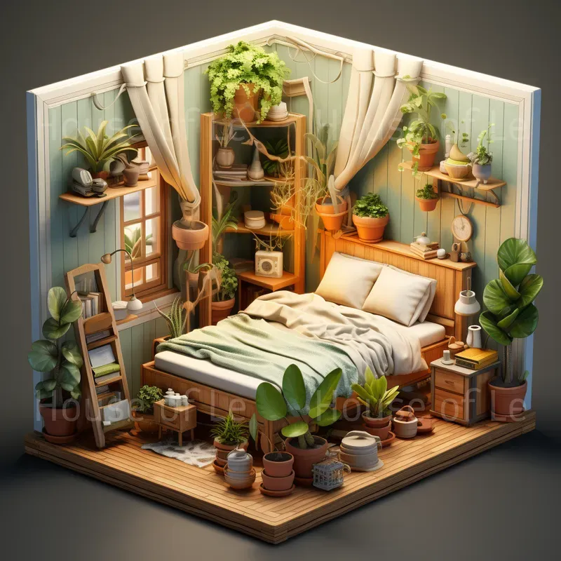 3D Interior Isometric Game Assets Midjourney Prompt | PromptBase