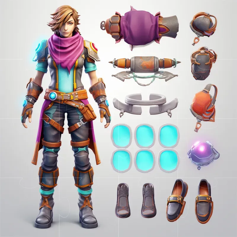 RPG Avatar Clothing In 3D Games Assets Midjourney Prompt | PromptBase
