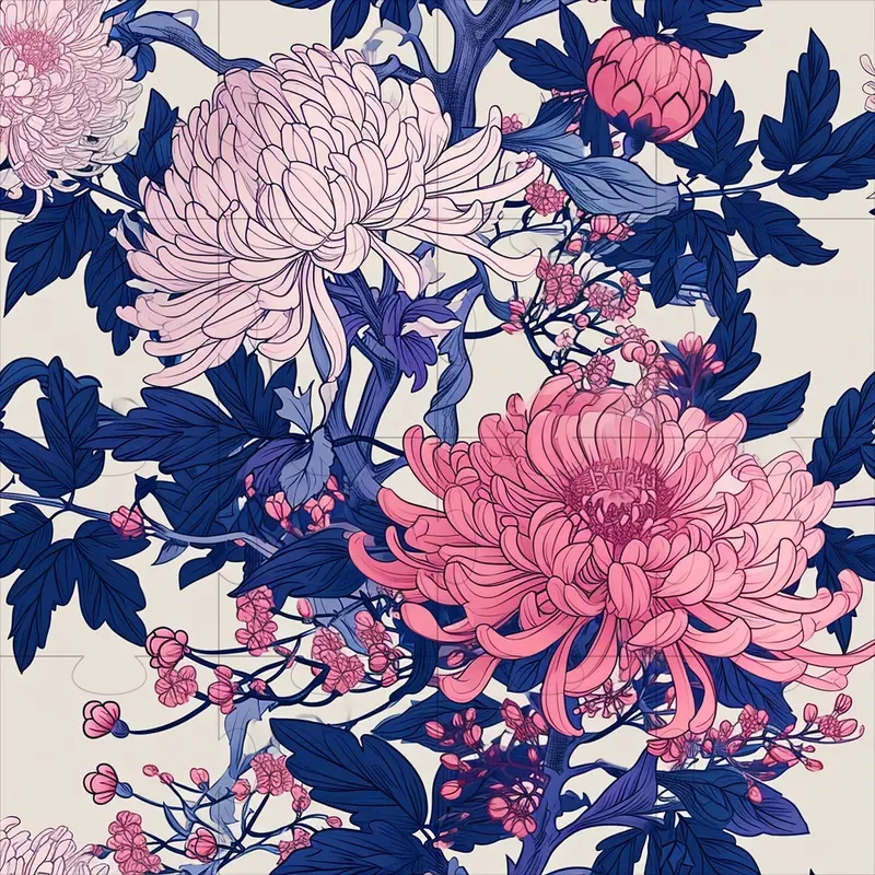 Japanese Floral Patterns Midjourney Prompt | PromptBase