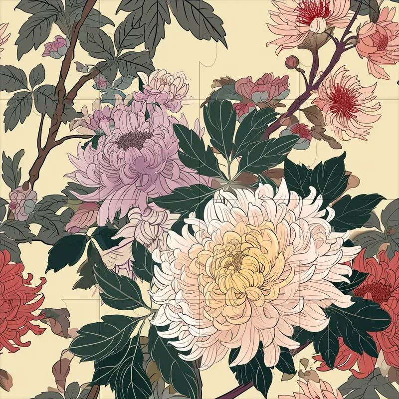 Japanese Floral Patterns Midjourney Prompt | PromptBase