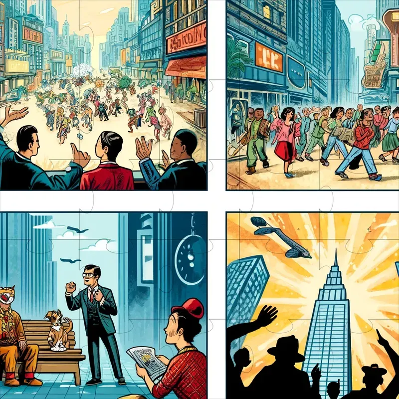 Dynamic Comic Strip Style DALL·E Prompt | PromptBase