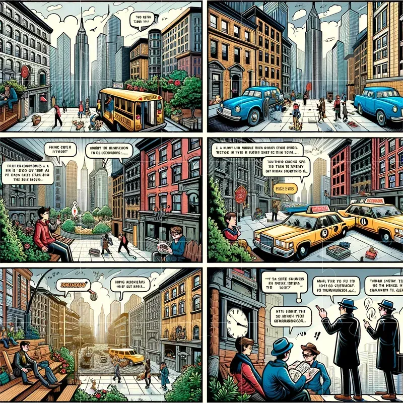 Dynamic Comic Strip Style DALL·E Prompt | PromptBase