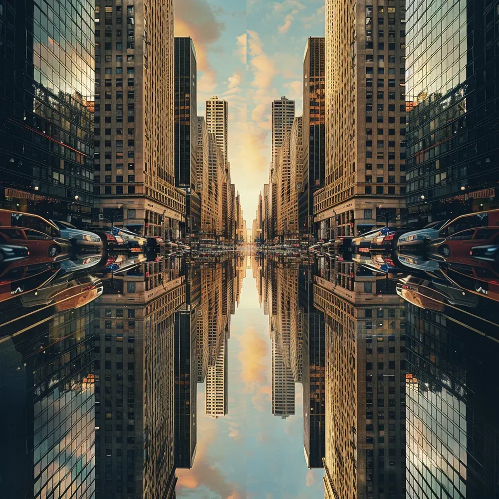 Symmetrical Urban Aesthetics Midjourney Prompt | PromptBase
