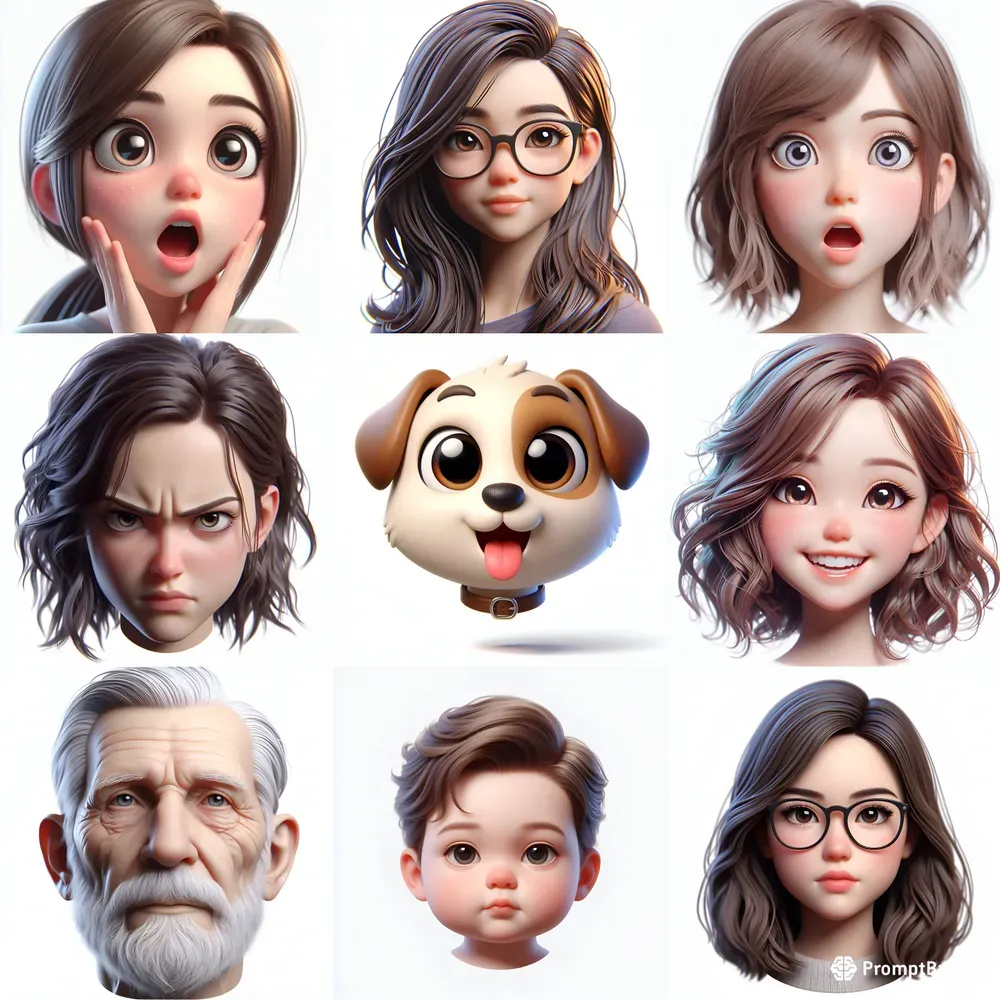 Ios And Android 3D Avatar Face DALL·E Prompt | PromptBase