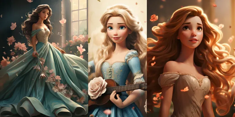 Disney Princess Illustrations Midjourney Prompt | PromptBase