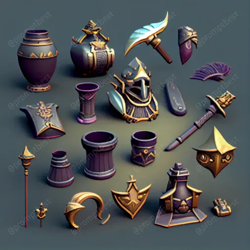3D Game Items And Resources Midjourney Prompt | PromptBase