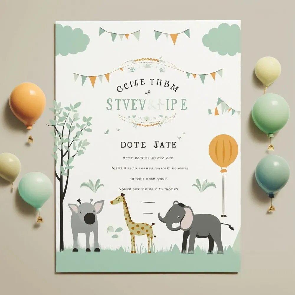 Baby Shower Invitation Card Designs Midjourney Prompt | PromptBase