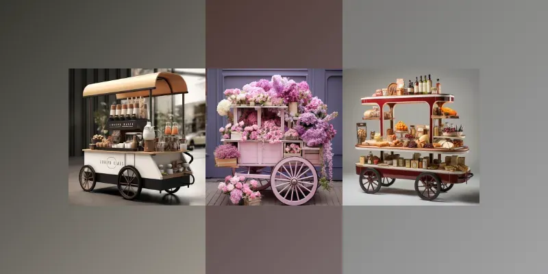 Stall Cart Designs Midjourney Prompt | PromptBase
