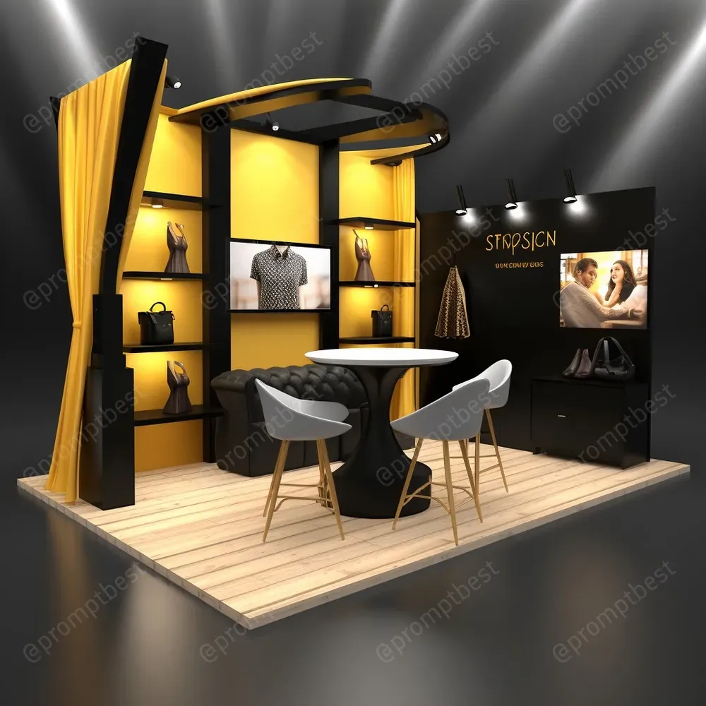 Trade Show Small Display Booth Designs Midjourney Prompt | PromptBase