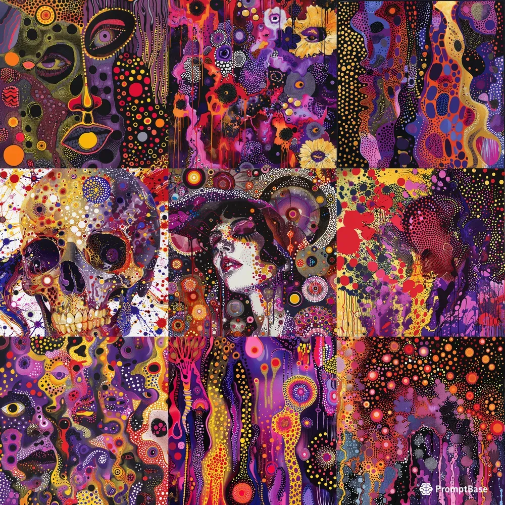 Kusama Patterns Of Infinity Psychedelics Midjourney Prompt | PromptBase