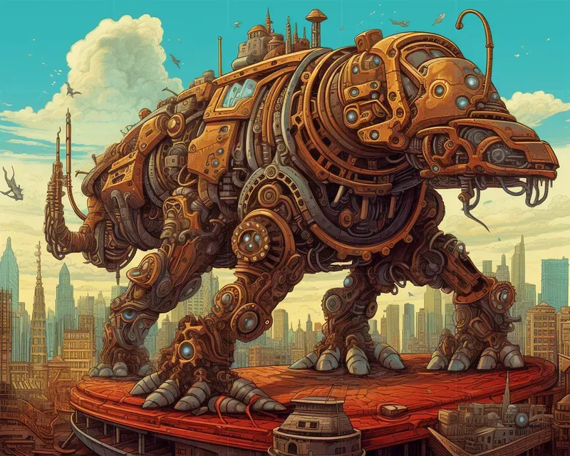 Steampunk Beast Posters Midjourney Prompt | PromptBase