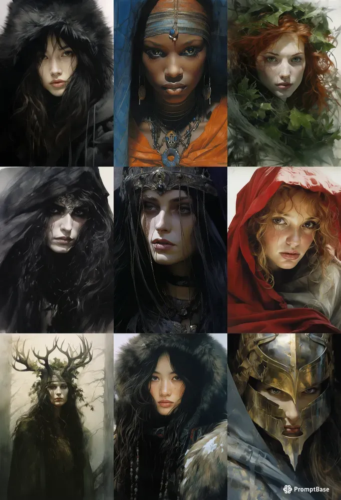Old School RPG Women Portraits Midjourney Prompt | PromptBase