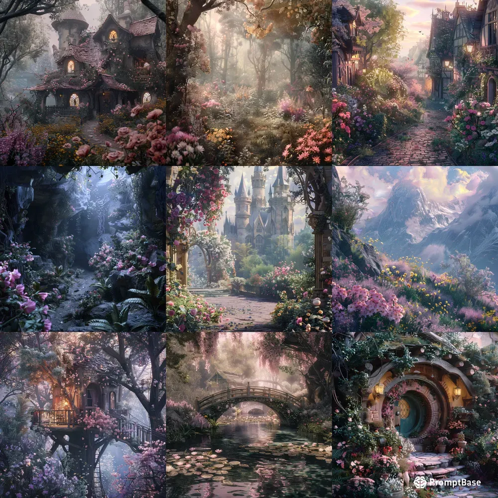 Pastel Fairytale Storybook Scenes Midjourney Prompt | PromptBase