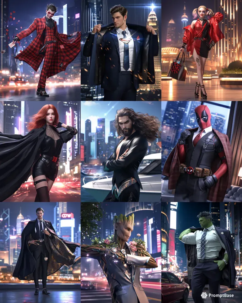 Highfashion Comic Hero Models Midjourney Prompt | PromptBase