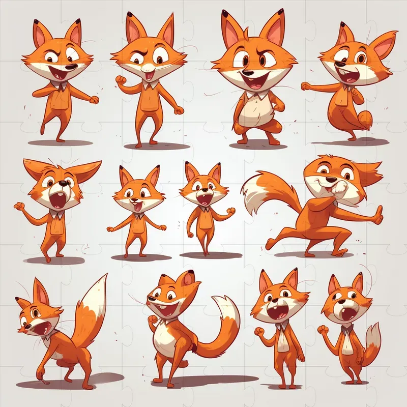 Cute Character Sheets Midjourney Prompt | PromptBase