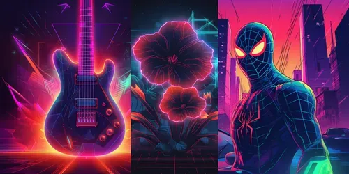 Synthwave Cover Art 2D Midjourney Prompt | PromptBase