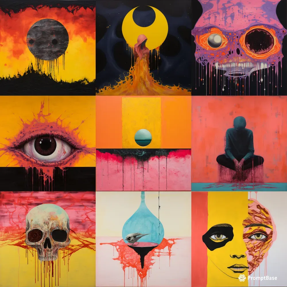 Creepy Abstract Artworks Midjourney Prompt | PromptBase