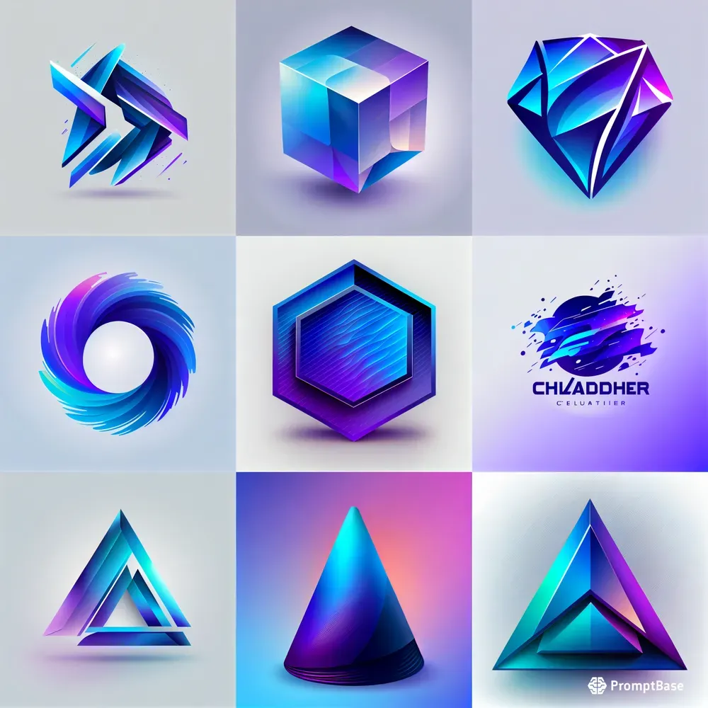 Gradient Shape Logos Midjourney Prompt | PromptBase