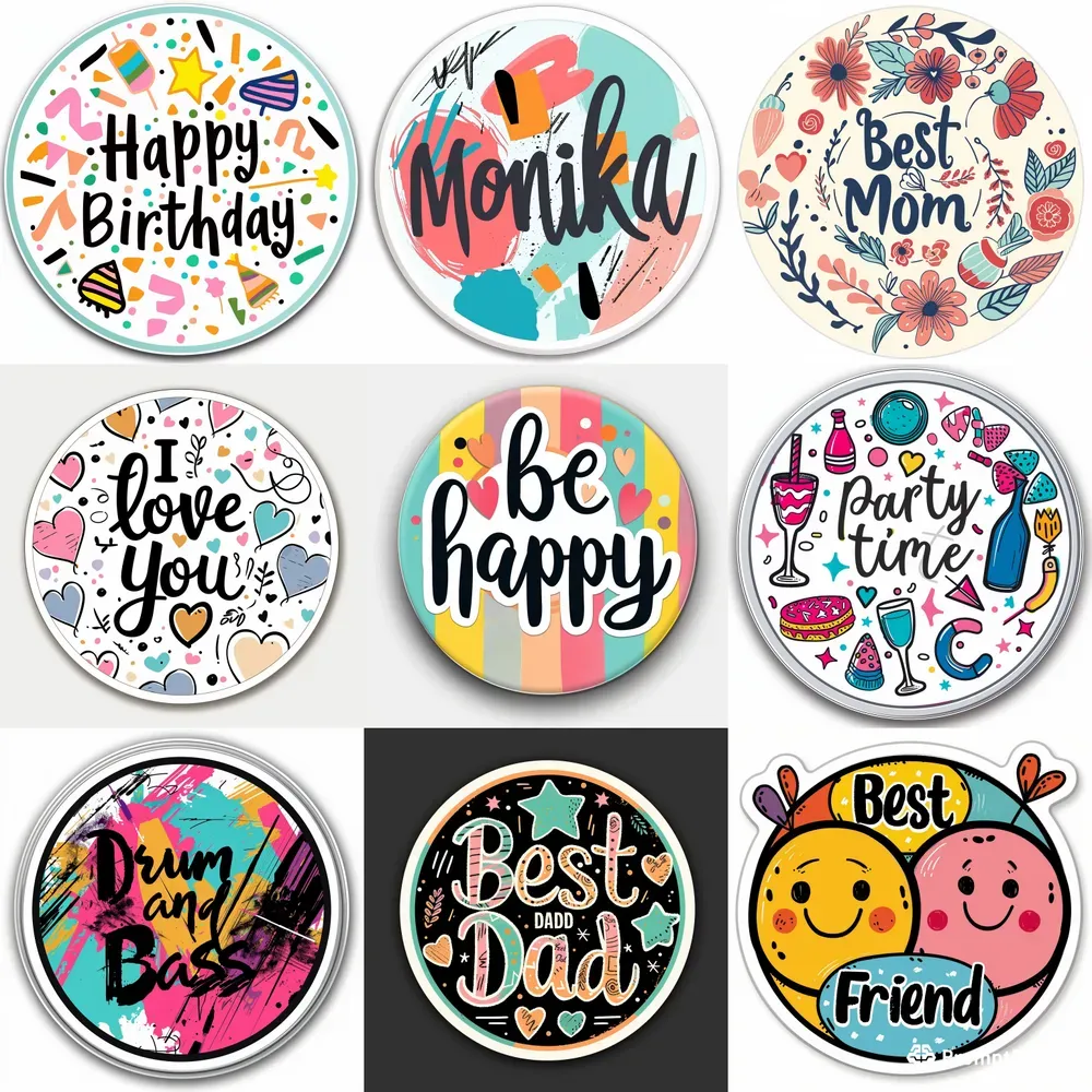 Selling Round Quotes Stickers Midjourney Prompt | PromptBase
