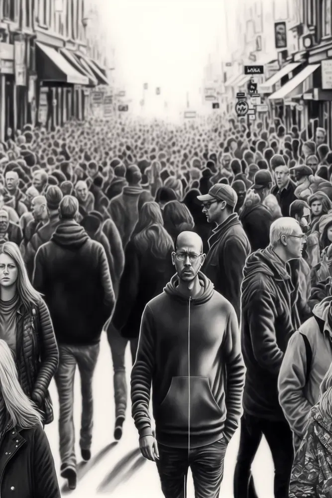 Crowded City Sketches Midjourney Prompt | PromptBase