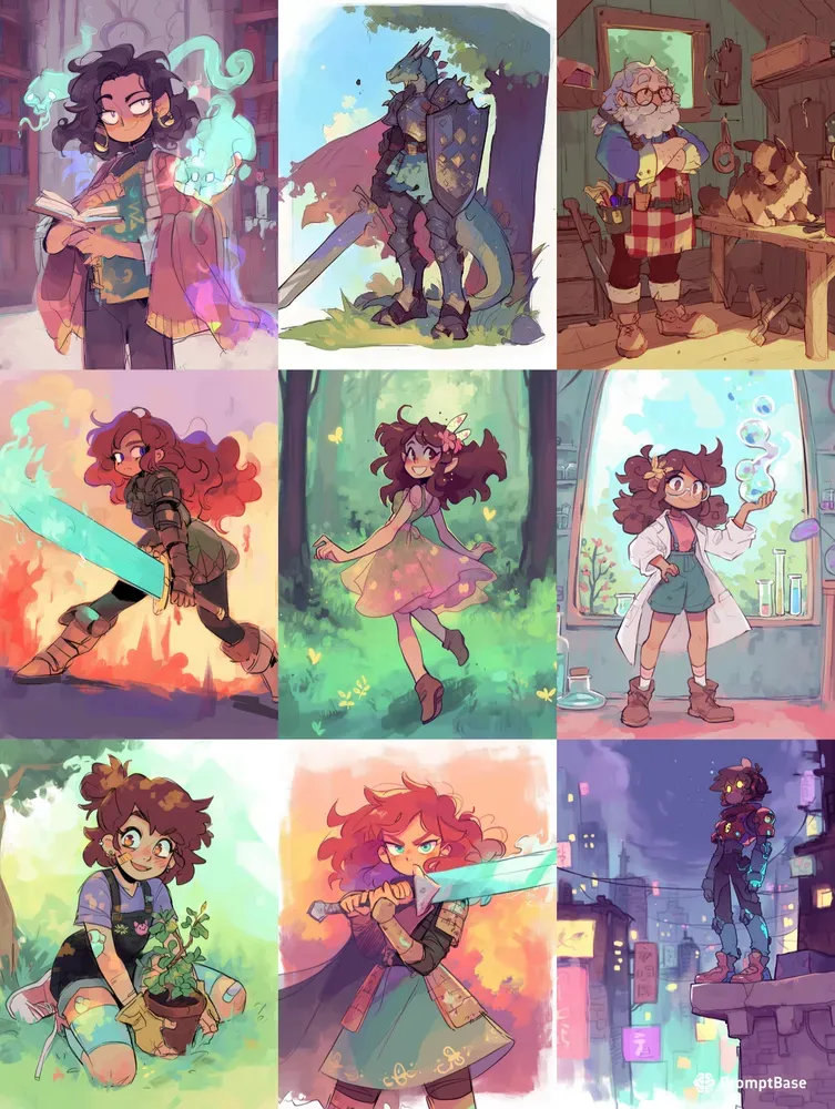 Cute Cartoony Art Prints Midjourney Prompt | PromptBase