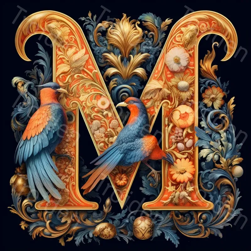 Ornate Letters In Vibrant Realism Style Midjourney Prompt | PromptBase