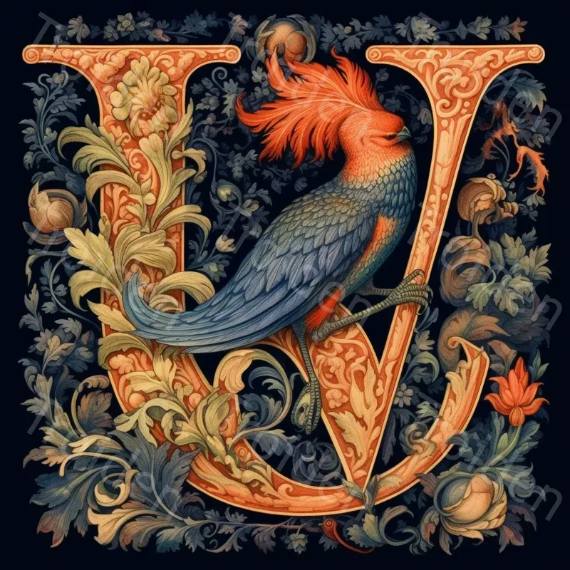 Ornate Letters In Vibrant Realism Style Midjourney Prompt | PromptBase