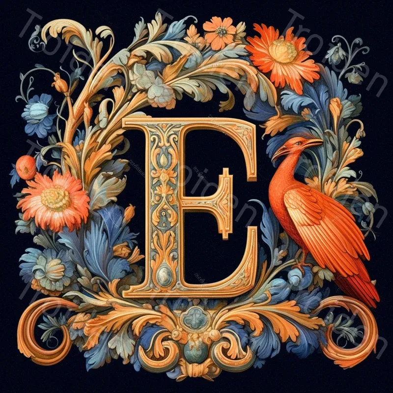 Ornate Letters In Vibrant Realism Style Midjourney Prompt | PromptBase