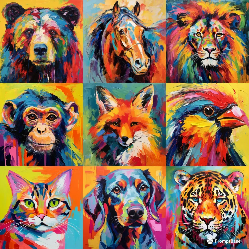 Fauvism Animal Portraits Oil Paintings Midjourney Prompt | PromptBase