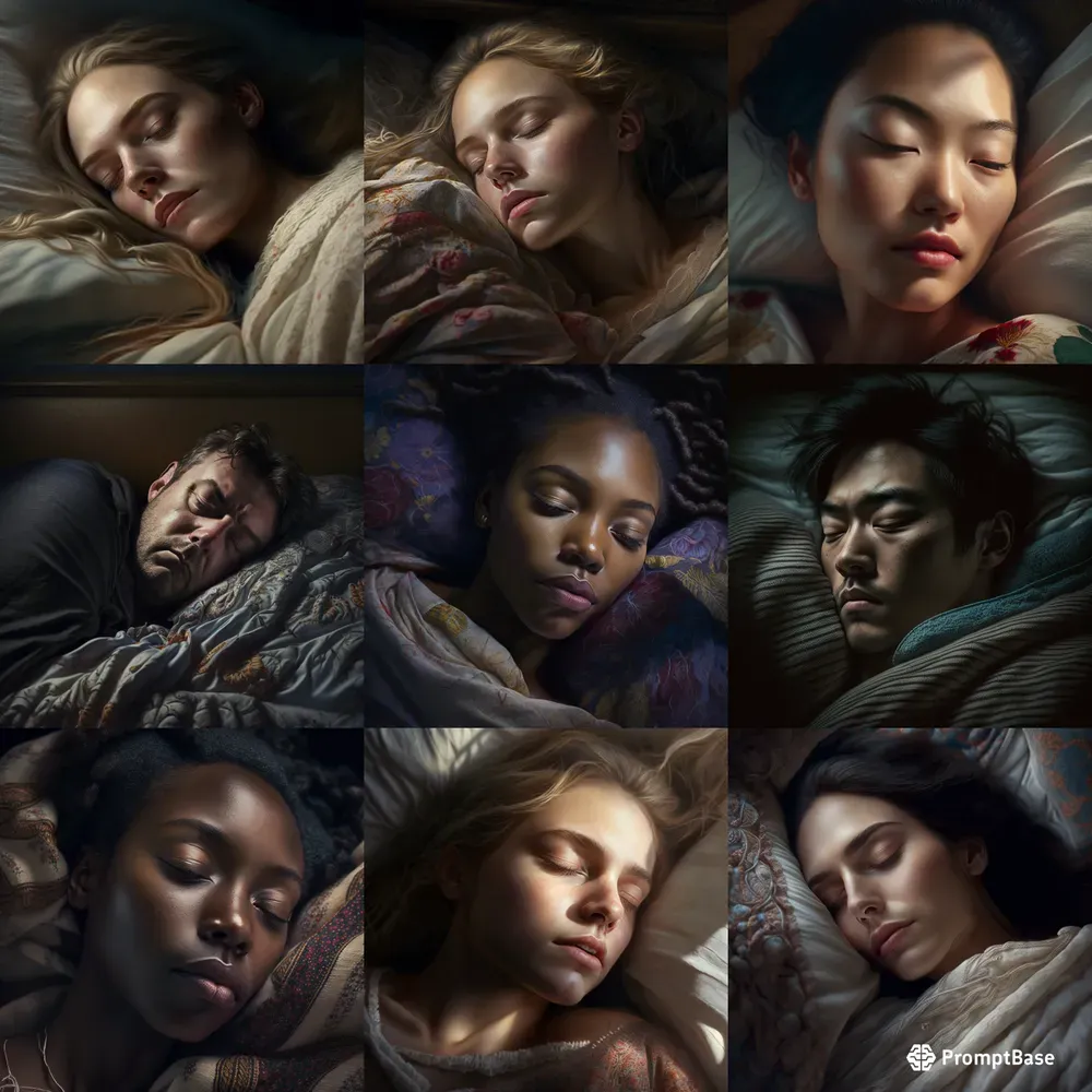 Sleeping Models Realistic Midjourney Prompt | PromptBase