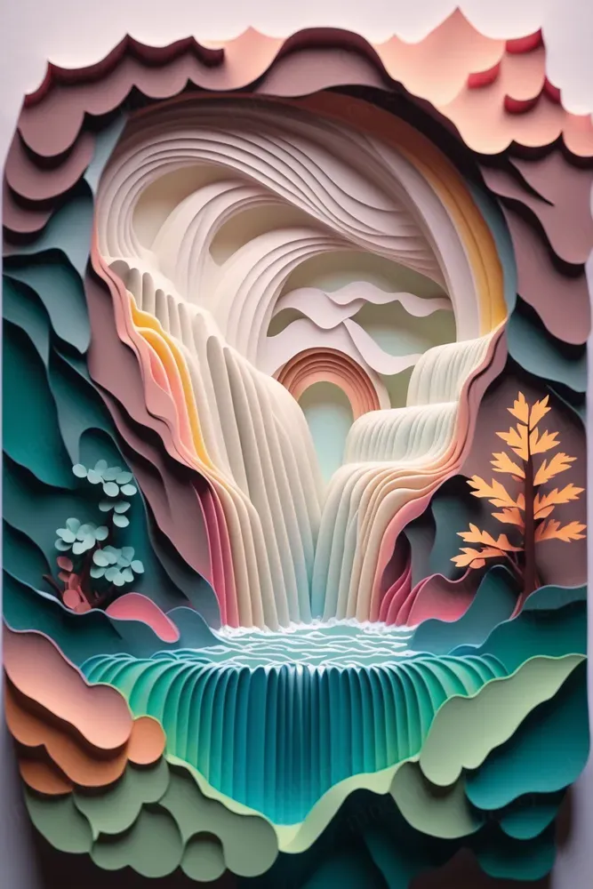 Paper Art Landscapes Midjourney Prompt | PromptBase