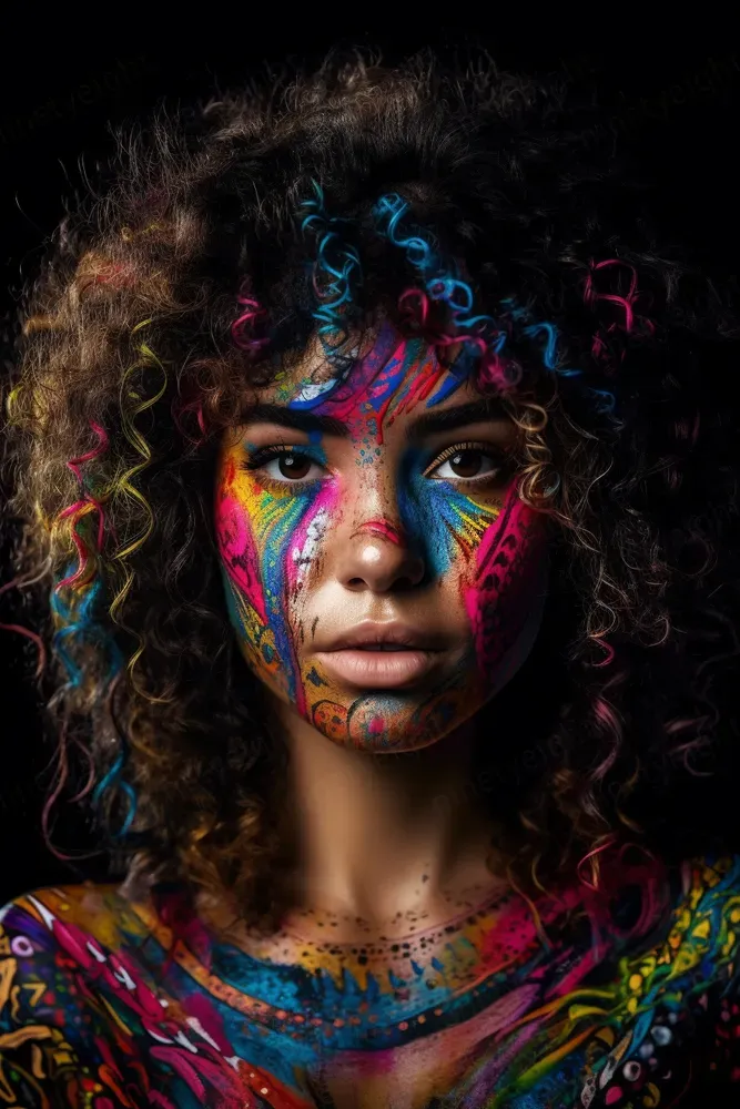 Face Paint Fashion Models Midjourney Prompt | PromptBase