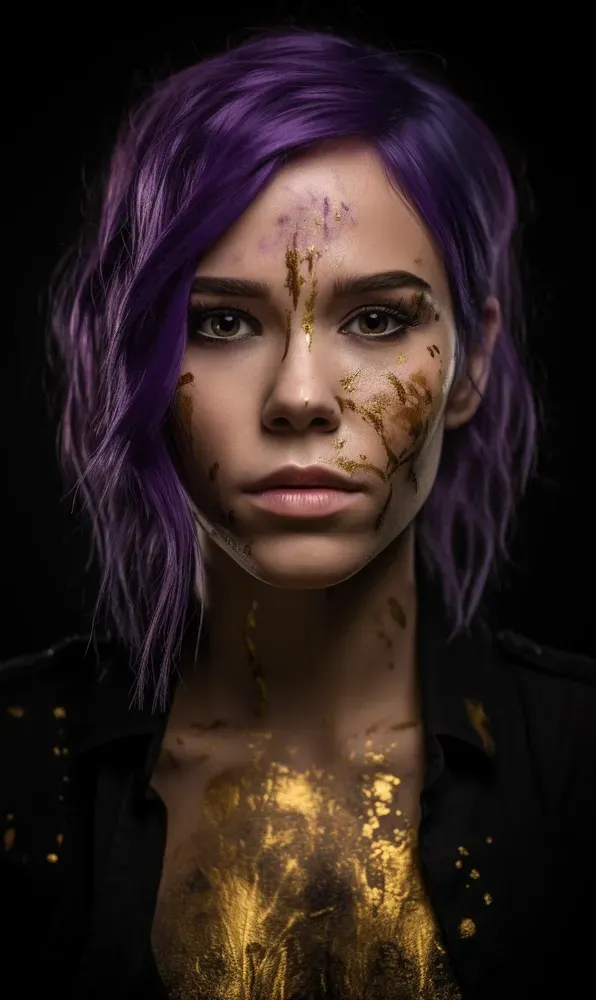 Paint Drip Fashion Model Portraits Midjourney Prompt | PromptBase