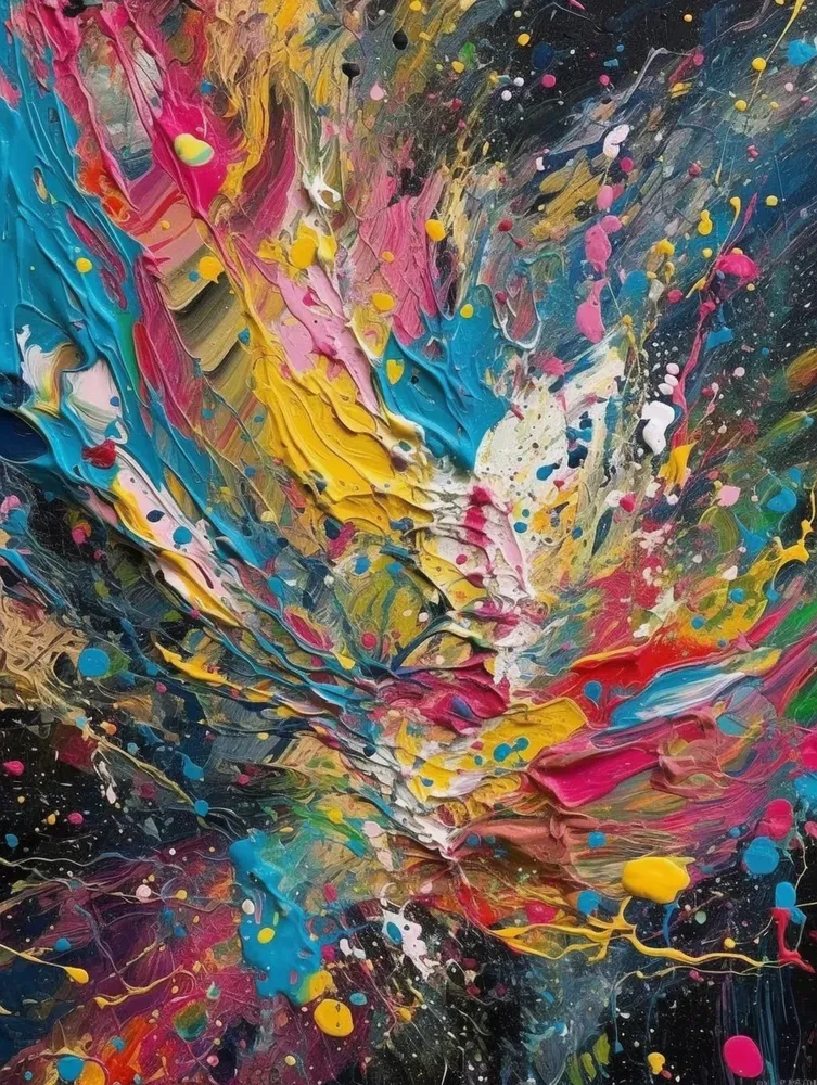 Simple Abstract Paint Splash Art Works Midjourney Prompt | PromptBase