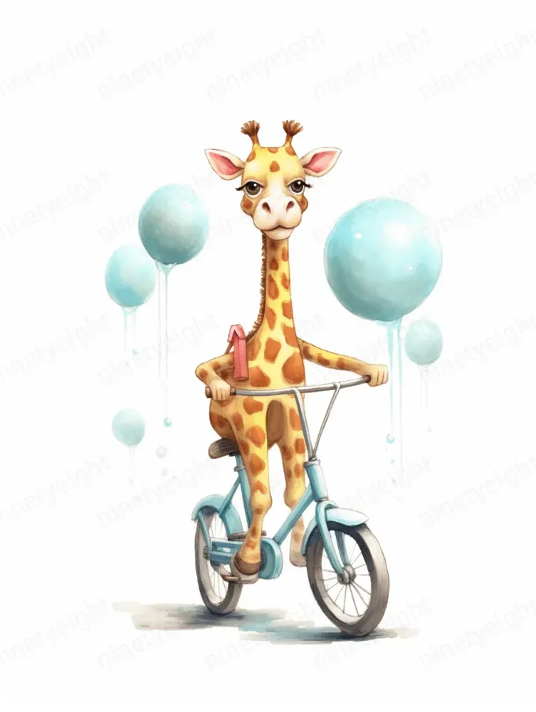 Biking Animal Illustrations For Kids Midjourney Prompt | PromptBase