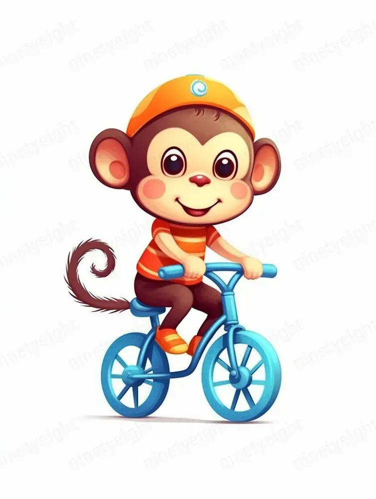 Biking Animal Illustrations For Kids Midjourney Prompt | PromptBase