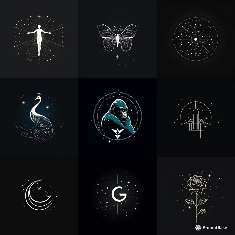 Elegant Cosmic Logo Design Midjourney Prompt | PromptBase