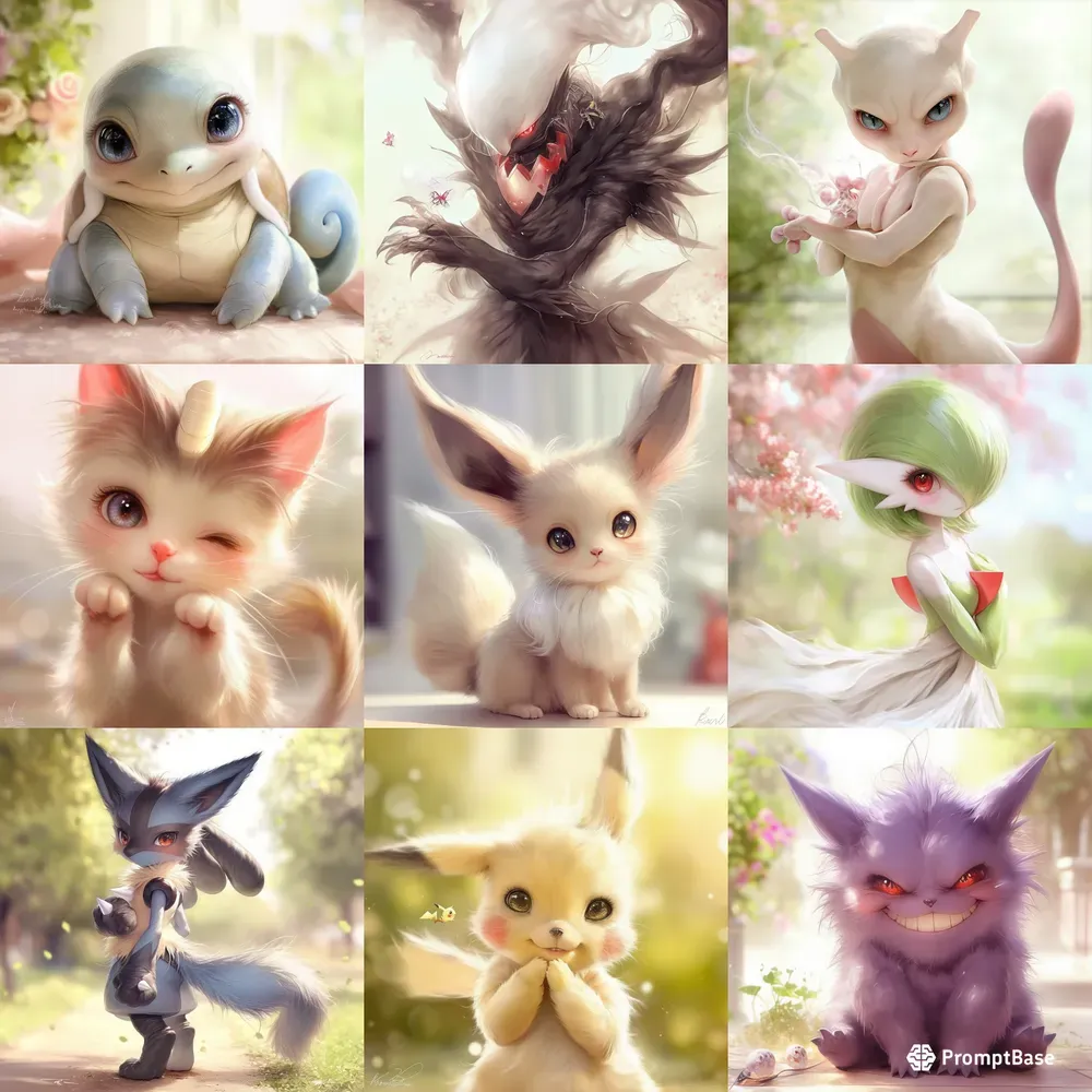 Realistic Pokemon Artworks Midjourney Prompt | PromptBase