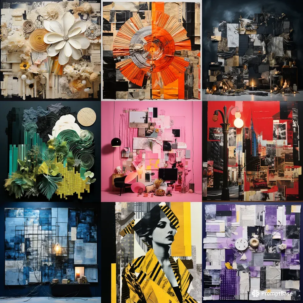 Innovative Collage Creations Midjourney Prompt | PromptBase