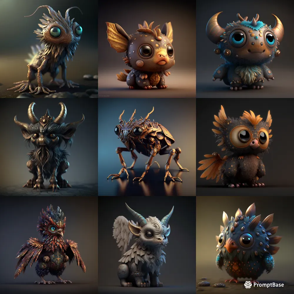 Mythological Creatured 3D Render Midjourney Prompt | PromptBase