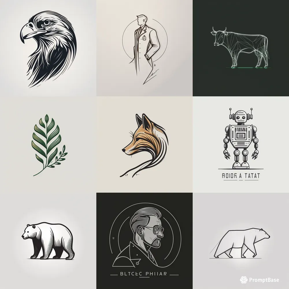 Line Art Logos Midjourney Prompt | PromptBase