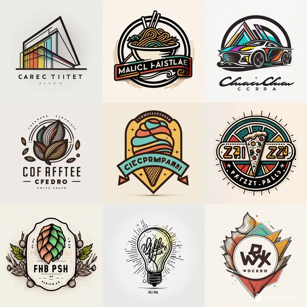 Modern Sharp Lined Logos Midjourney Prompt | PromptBase