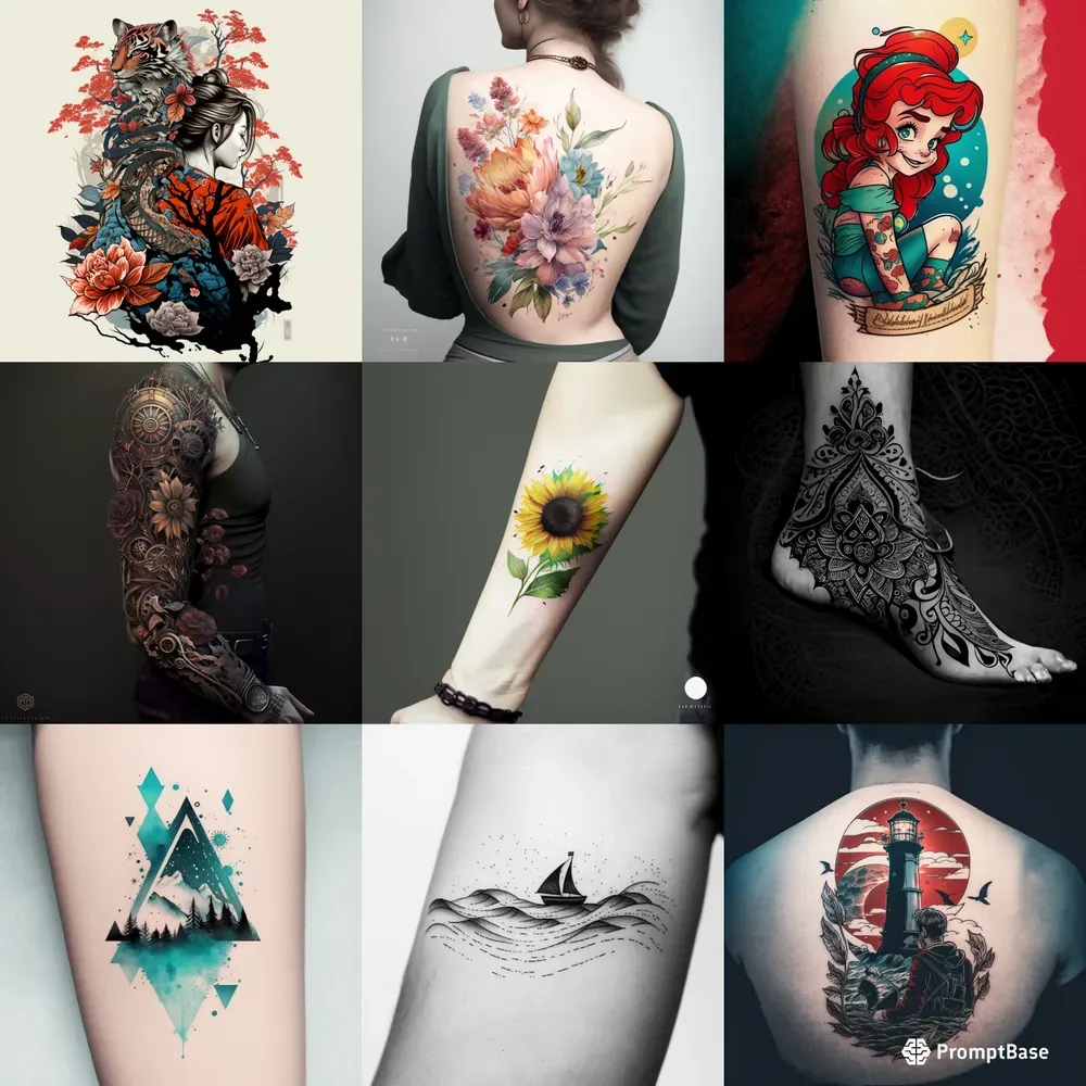 Fully Customisable Tattoo Designs Midjourney Prompt | PromptBase