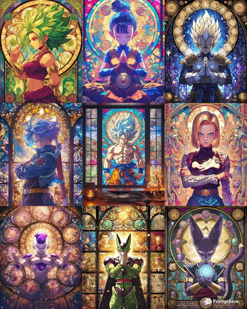 Dragon Balls Stained Glass Marvels Midjourney Prompt | PromptBase