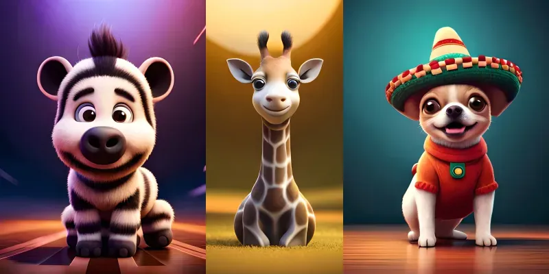 Cute 3D Pixar Style Animals Prompt | PromptBase