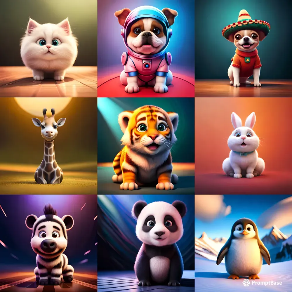 Cute 3D Pixar Style Animals Prompt | PromptBase