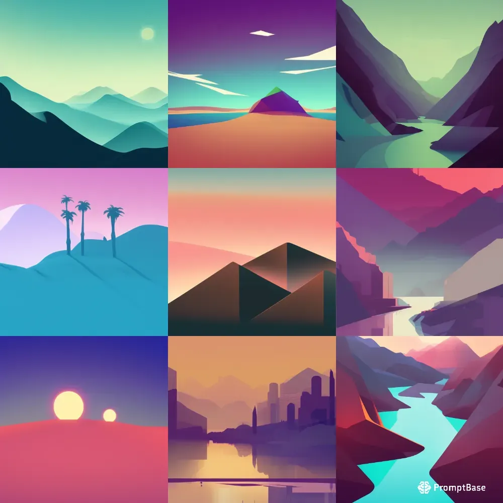 Vector Landscape Posters Stable Diffusion Prompt | PromptBase