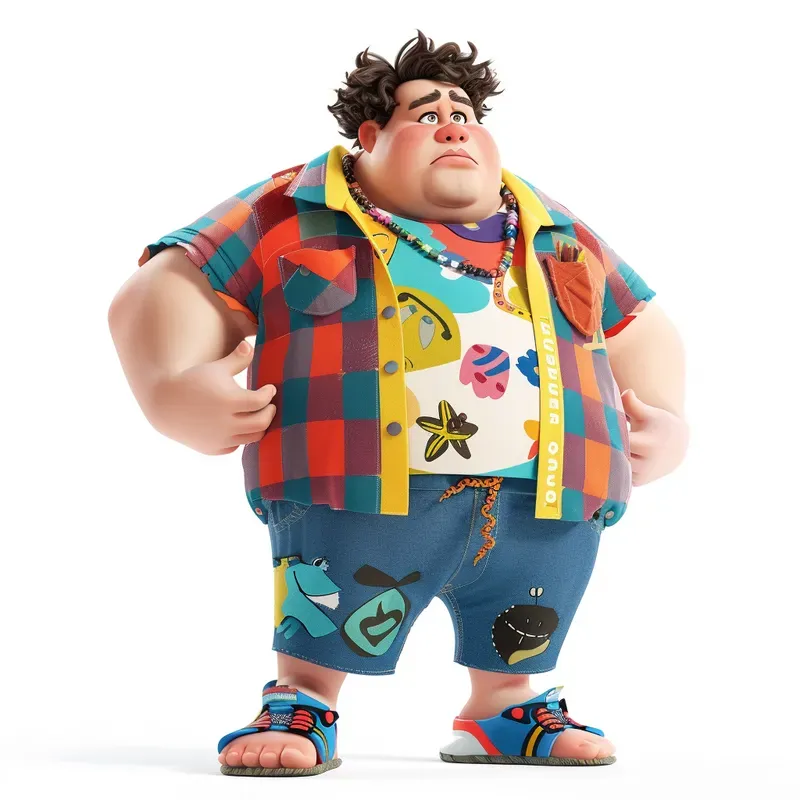 Fat Characters Pixar Style Midjourney Prompt | PromptBase